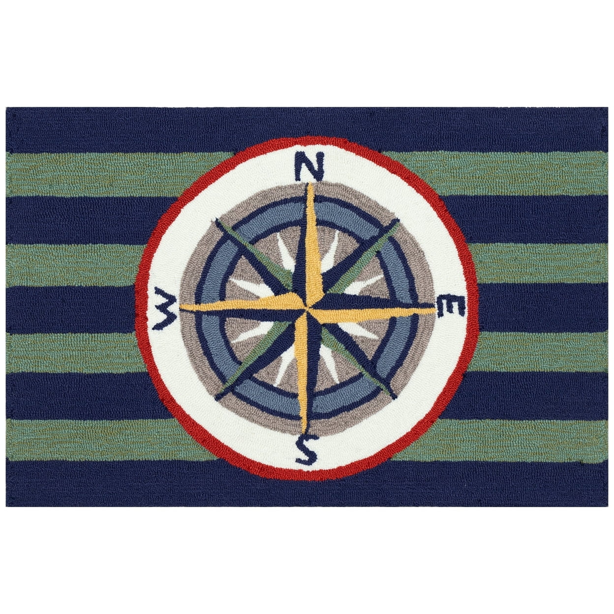 Liora Manne Frontporch Striped Compass Indoor Outdoor Rug Multi Color ...