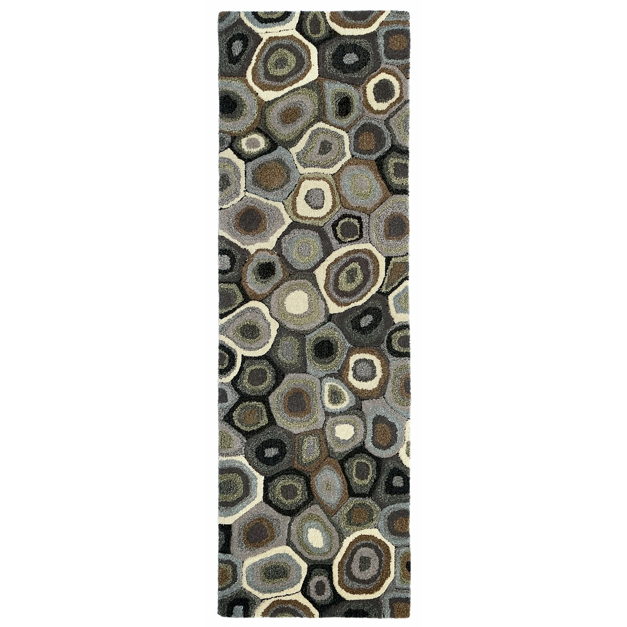 Liora Manne Inca Pop Swirls Indoor Rug Grey 27"X8' - Walmart.com