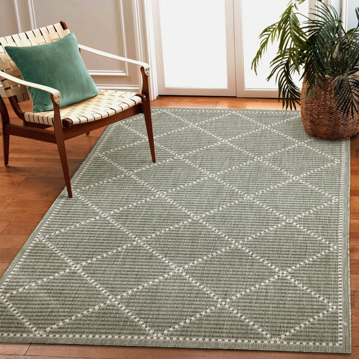 Liora Manne Malibu Checker Diamond Indoor/Outdoor Rug Green 2'7" x 3'11 ...