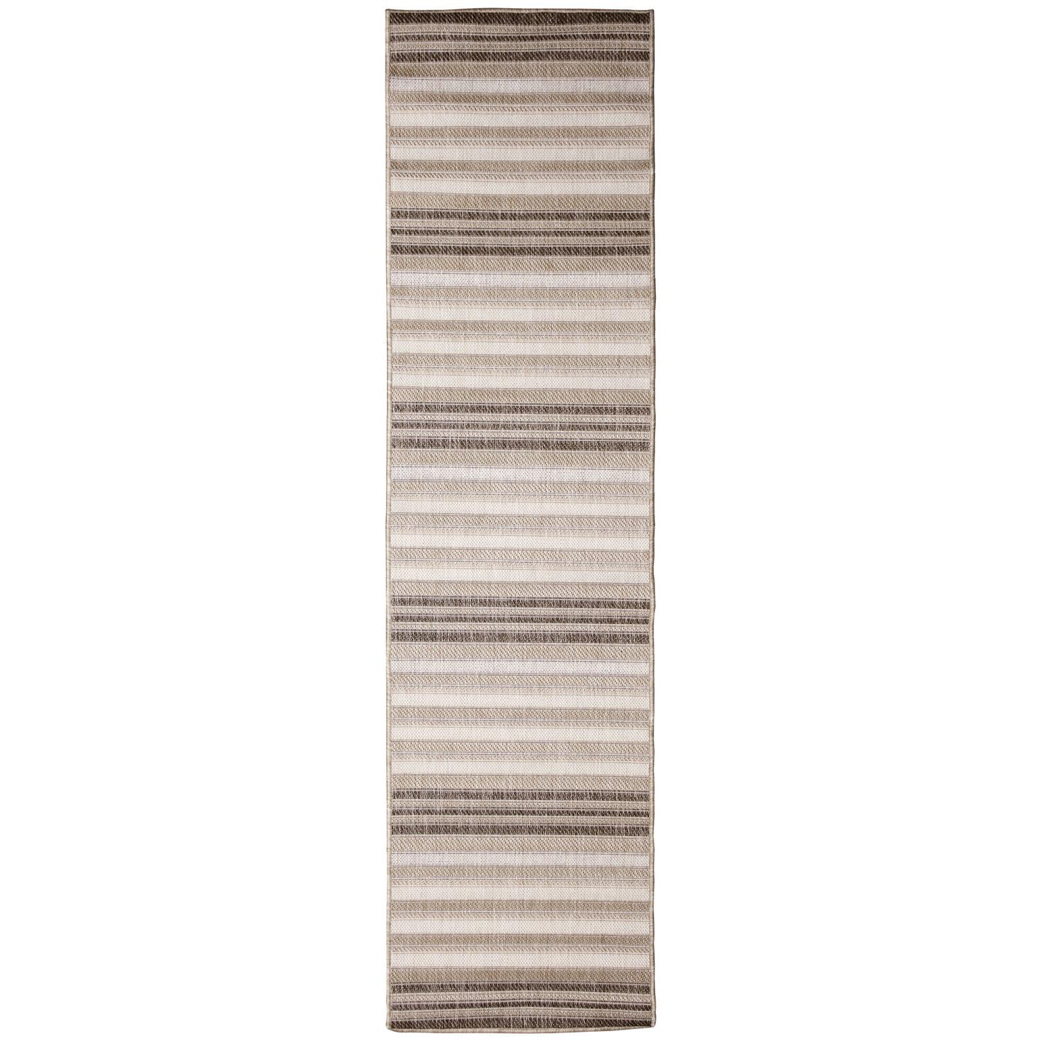 Liora Manne Malibu Faded Stripe Indoor/Outdoor Rug Neutral 1'11" x 4'11" 0.25 - 0.5 inch 6 ...