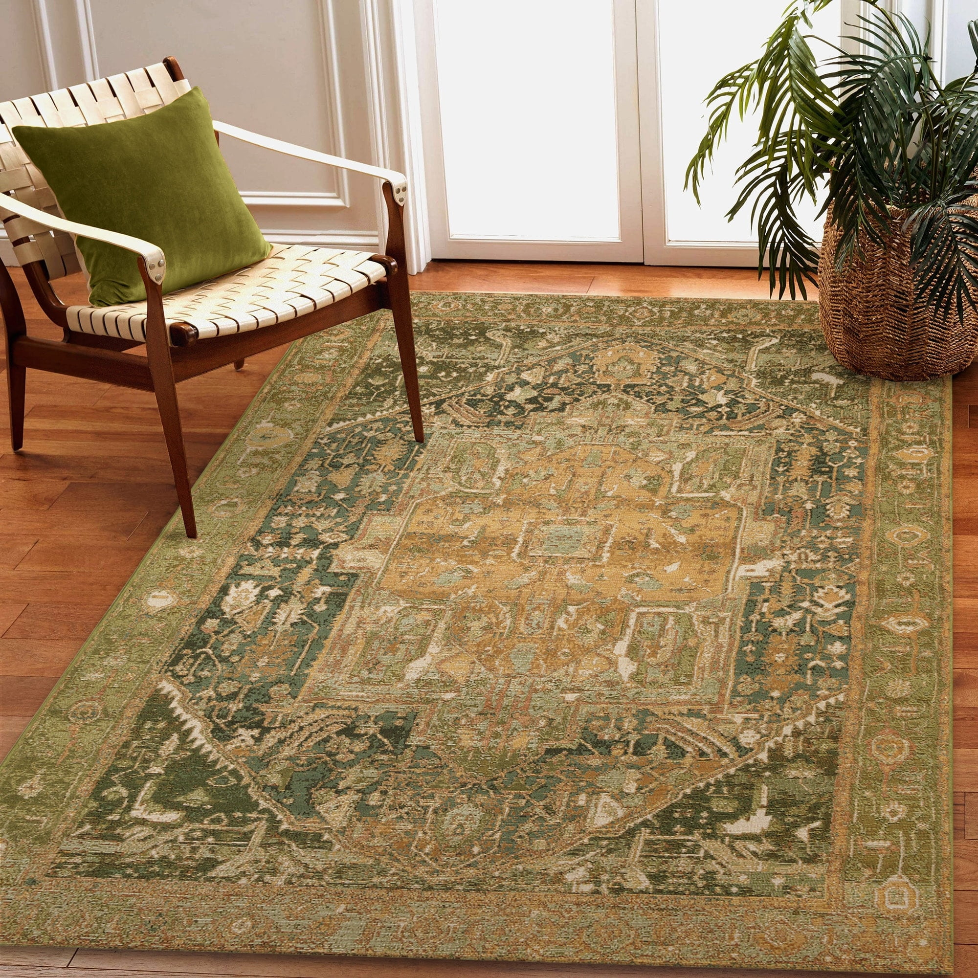 Liora Manne Marina Heriz Indoor/Outdoor Rug Green,Multi 3'3" x 4'11 ...