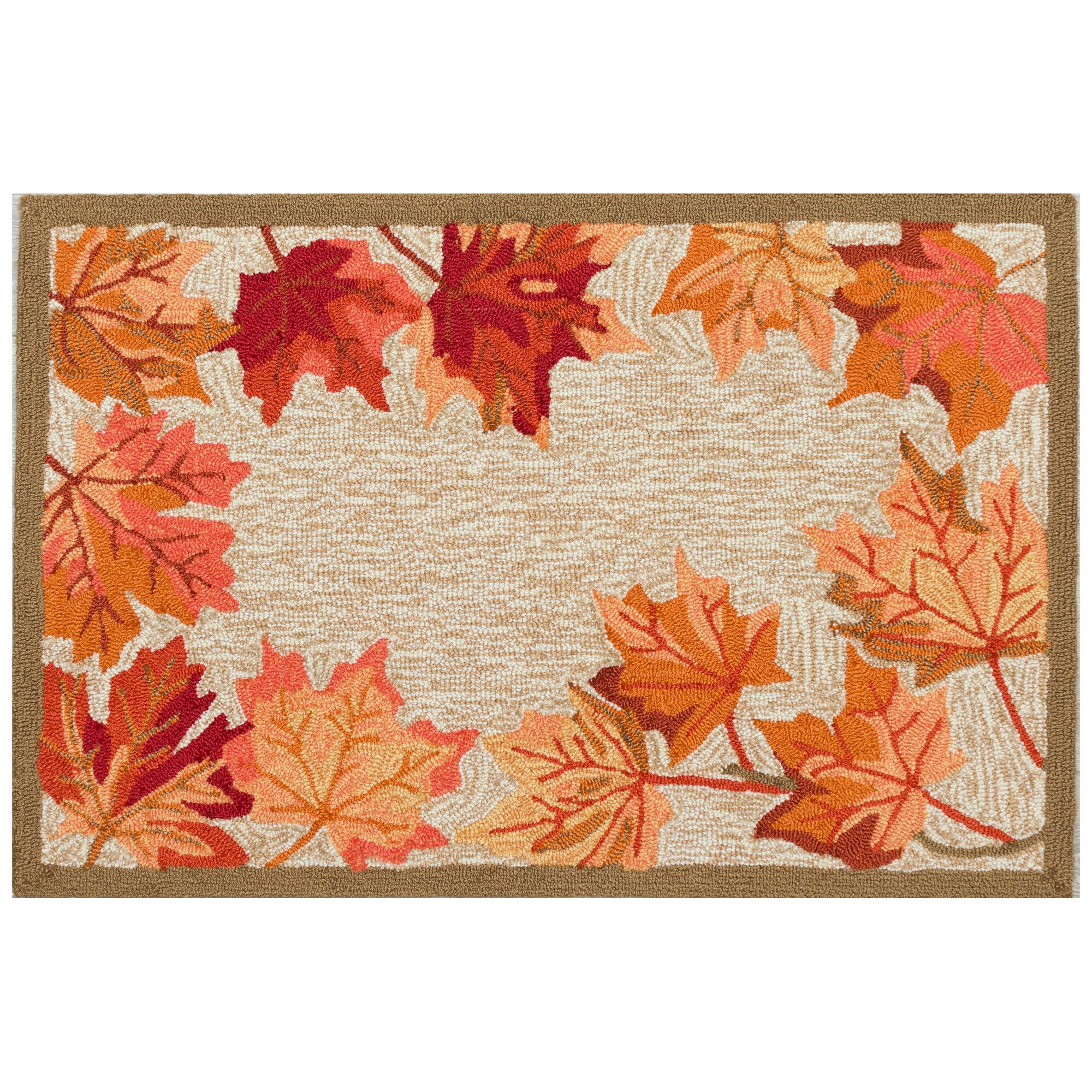 Liora Manne Ravella Falling Leaves Border Indoor/Outdoor Rug 2' x 3 ...