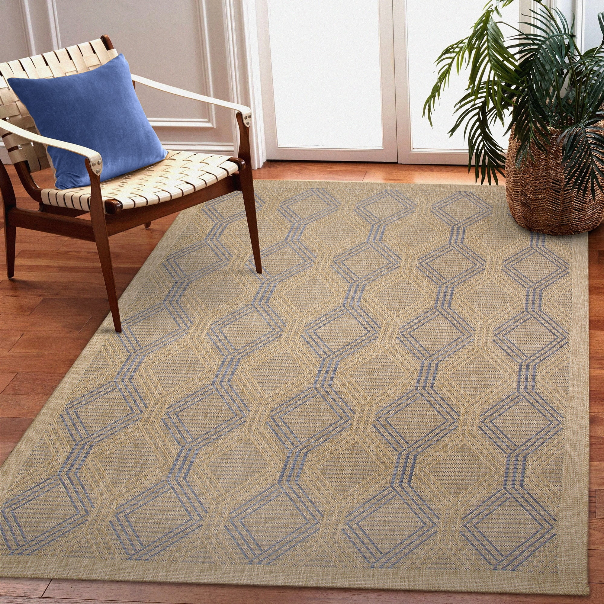 Liora Manne Sahara Links Area Rug Indoor Outdoor Navy 100% Polypropylene 5x7 - Walmart.com