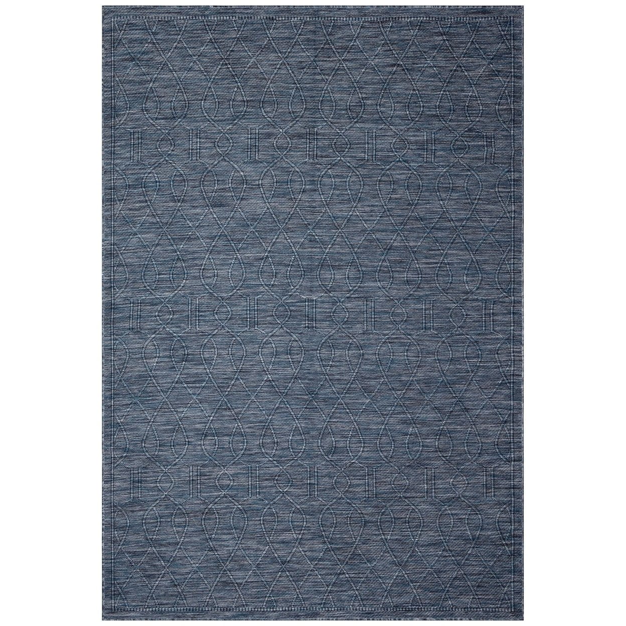Liora Manne Soleil Wrought Iron Indoor Outdoor Rug Navy 5x7 Flatweave ...