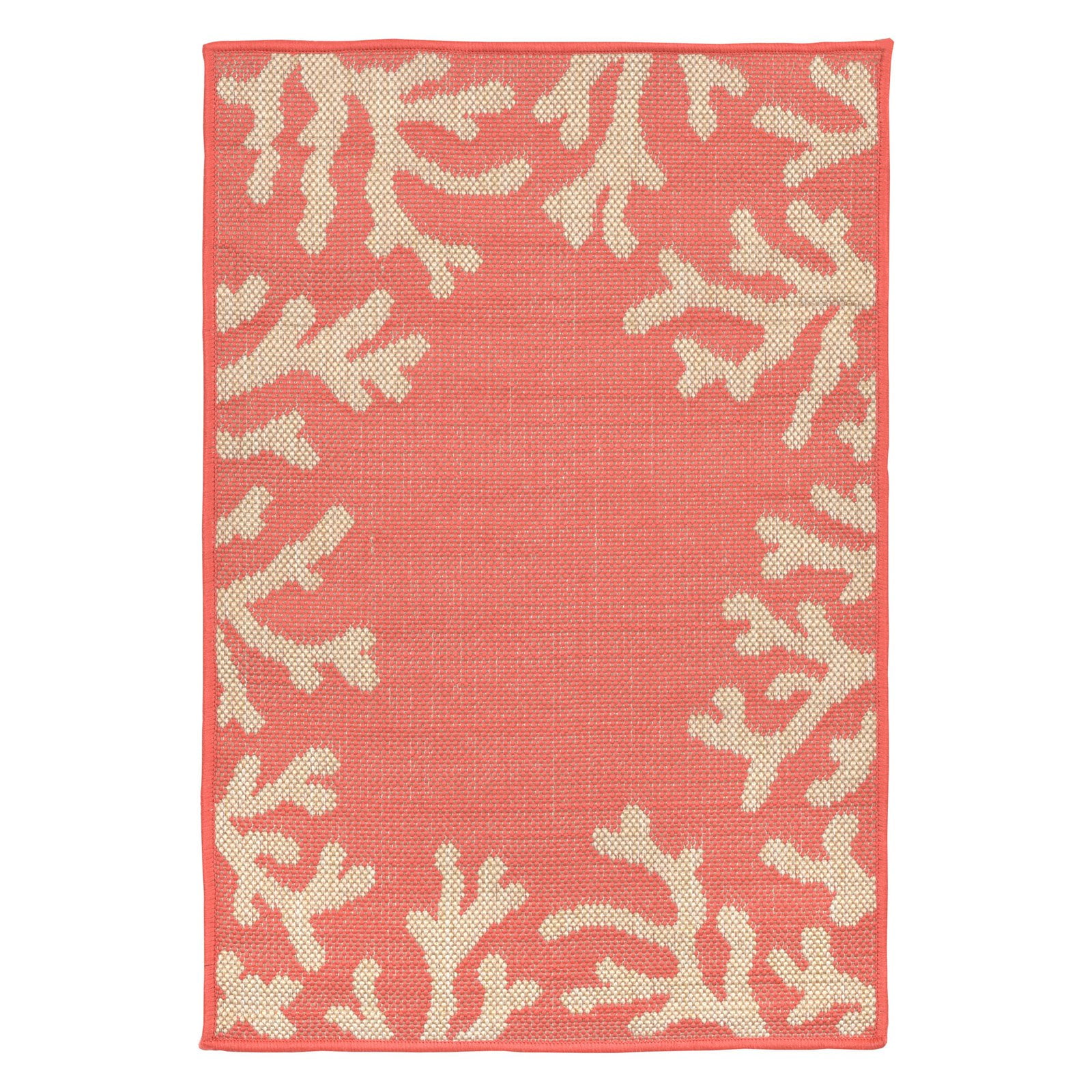 Liora Manne Terrace 1783/27 Coral Border Coral Area Rug 23 Inches X 35 ...
