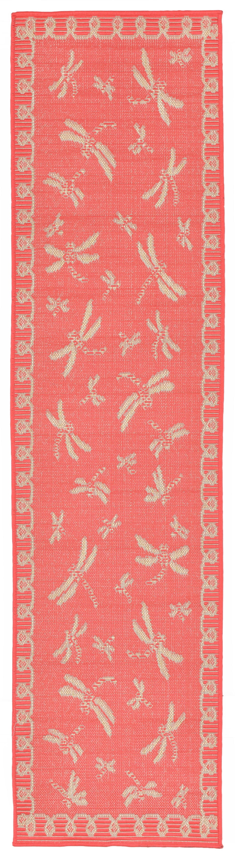 Liora Manne Terrace Dragonfly Indoor/Outdoor Rug Orange 23"X7'6 ...