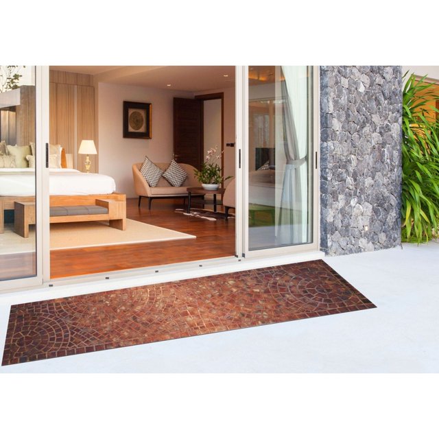 Liora Manne Visions V Arch Tile Red Area Rug - Walmart Business Supplies
