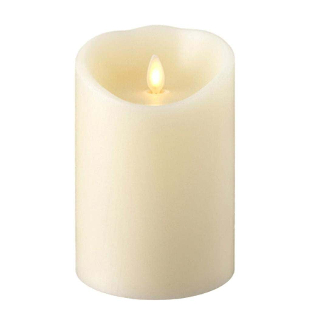 Liown 37087 - 5.5" Ivory Wax Push Flame LED Pillar Candle with Timer ...