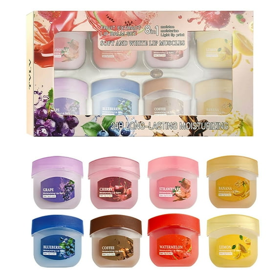 Lip Balm Set,8Pcs Fruit Flavored Lip Care Set,Worthwith Admd Lip Balm ...