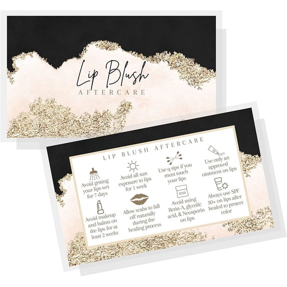 Lip Blush Aftercare Instruction Cards 50 Pack 2x3.5 inch Business Card ...