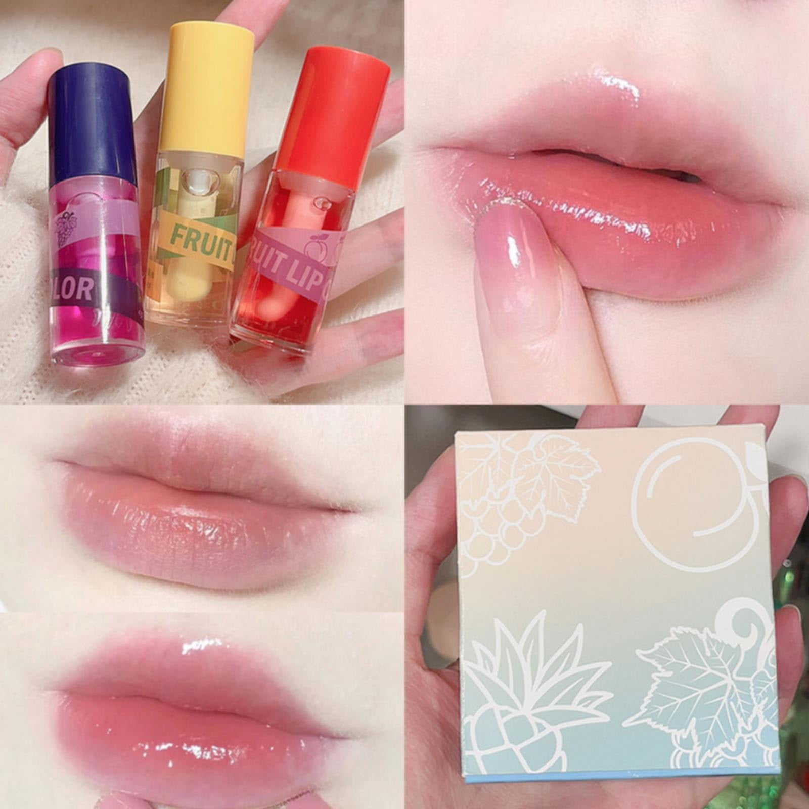 Lip Butters Makeup Lip Gloss Fruit Flavored and Translucent Lip Oil Set ...
