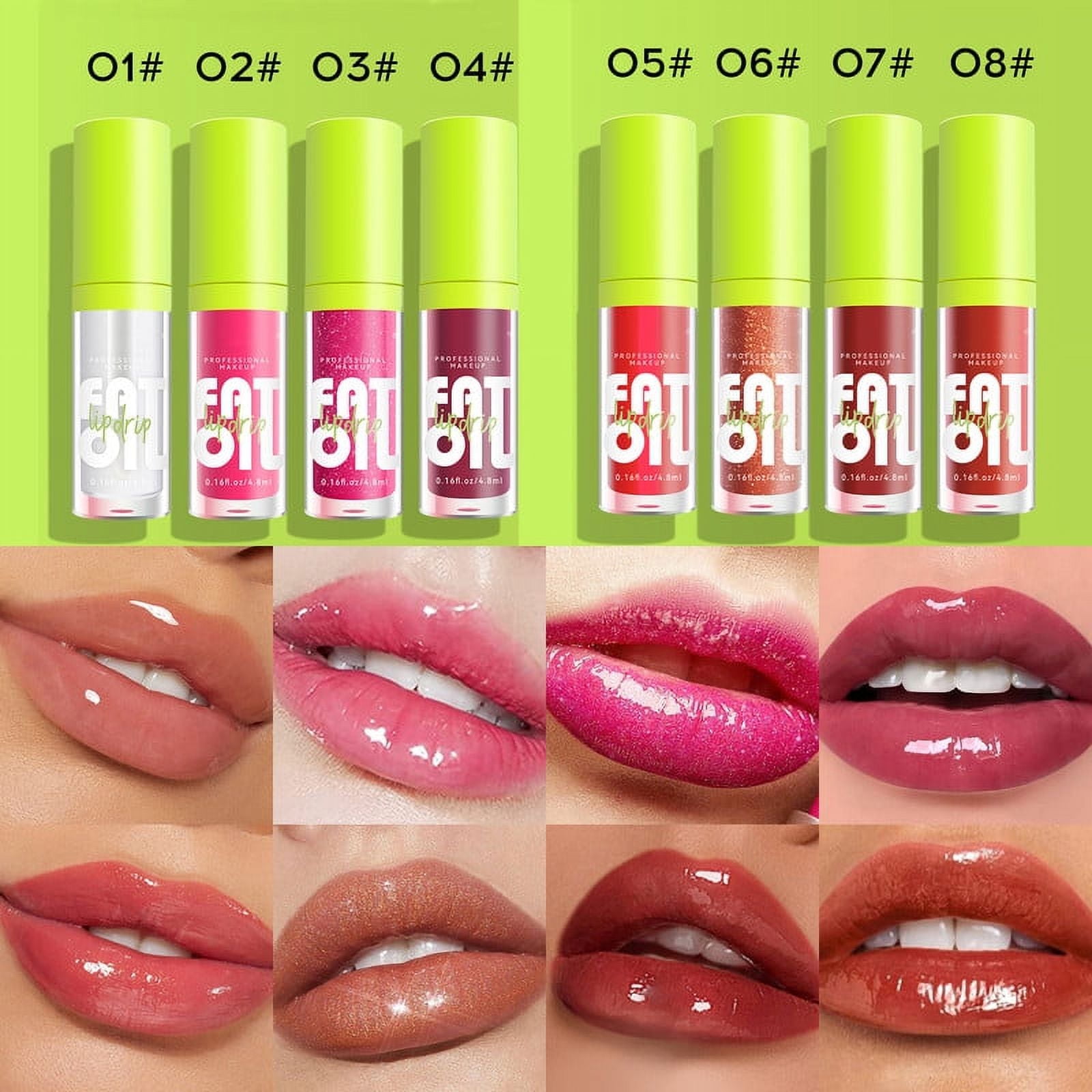 Lip Gloss Lip Oil Lip Glaze, Hydrating Lip Glow Oil Big Brush Head Moisturizing Lip Gloss, Shiny ...