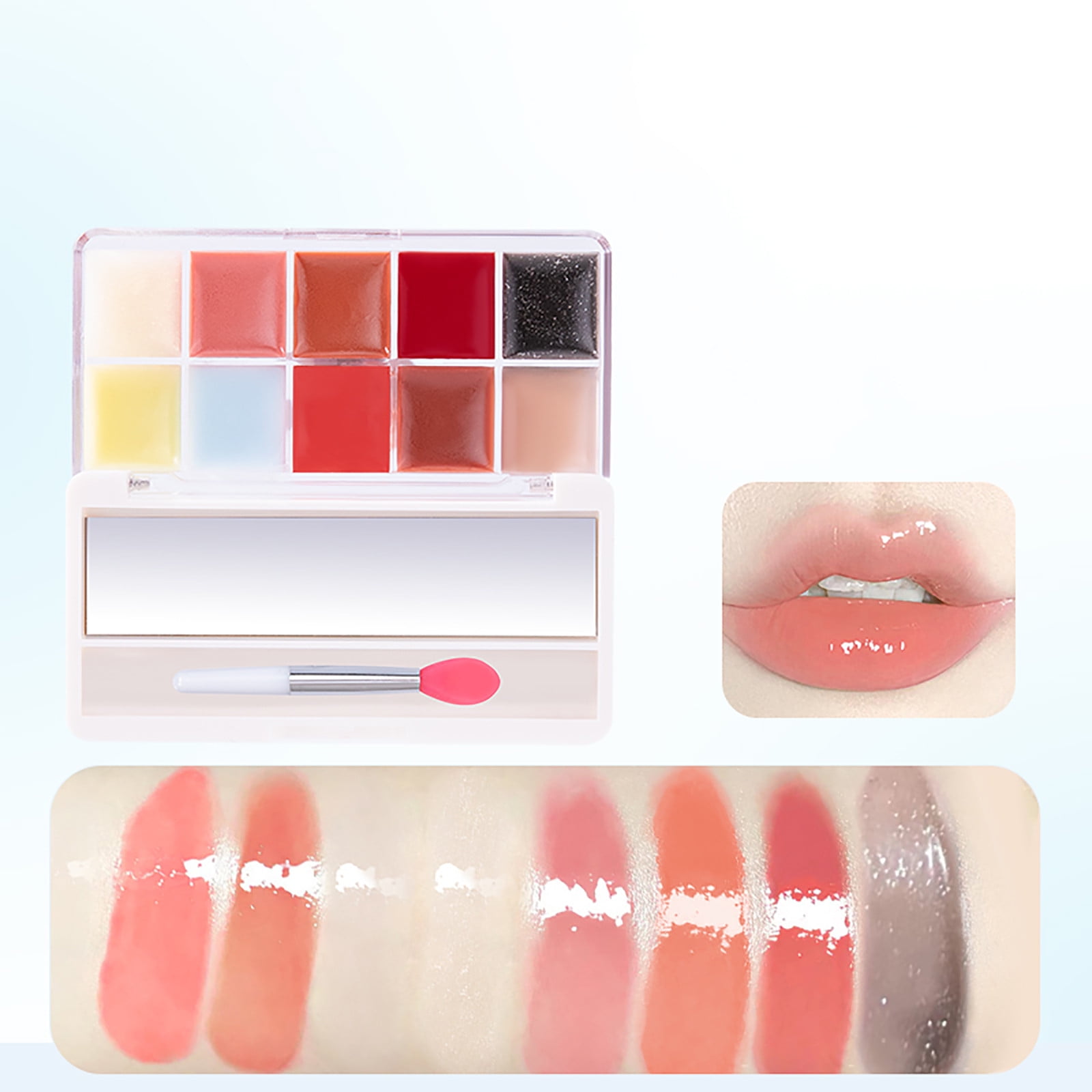 Lip Gloss Palette, 10 Colours Jelly Lip Cream, High-Pigmented Lip ...