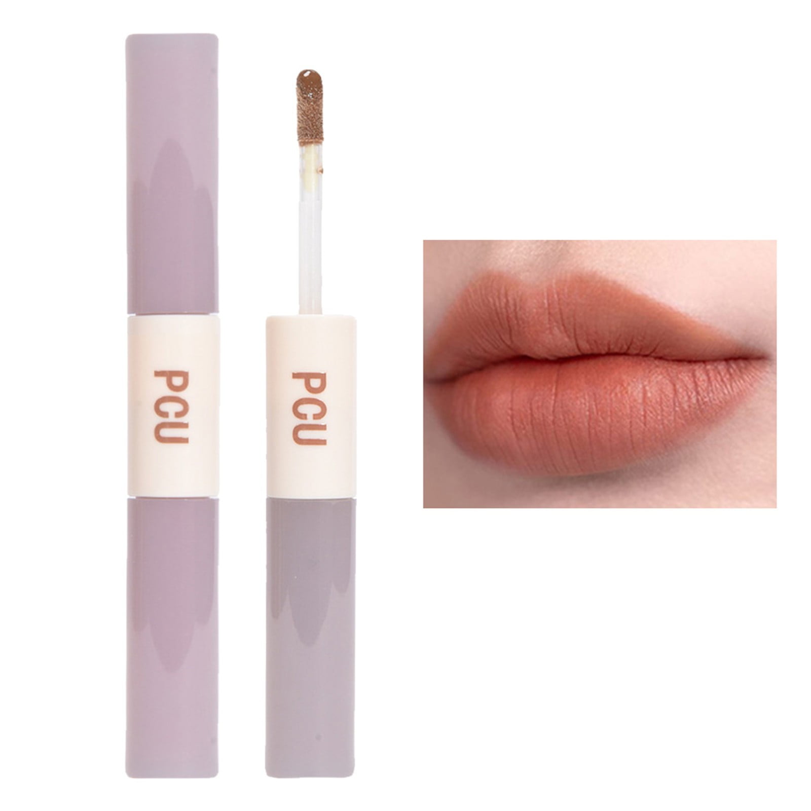 Lip Gloss - Portable Double Ended Effect Lip Glaze Soft Mud Texture ...