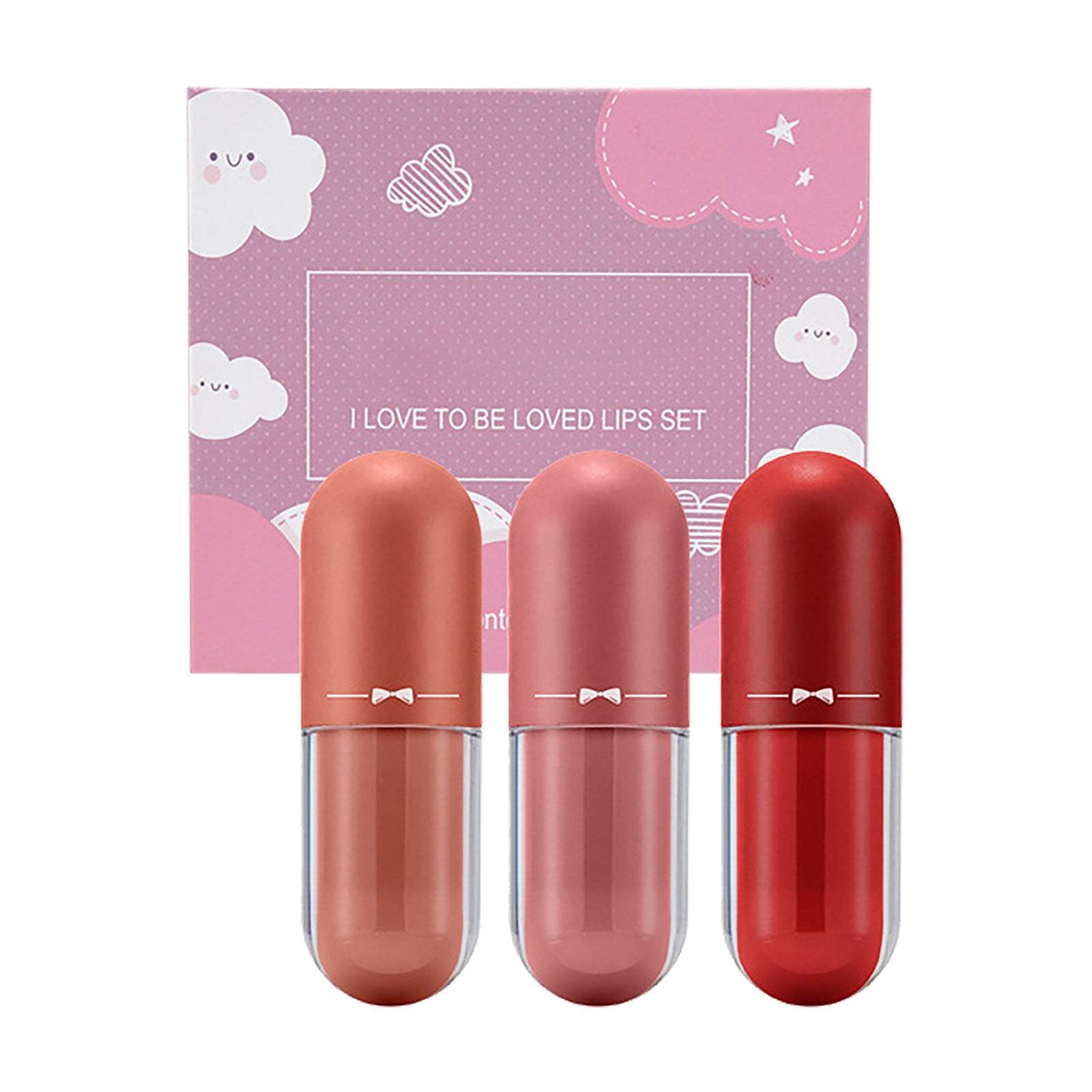 Lip Glosses Lipstick Lip Color Set Boxed Velvet Non Staining Cup Liquid ...