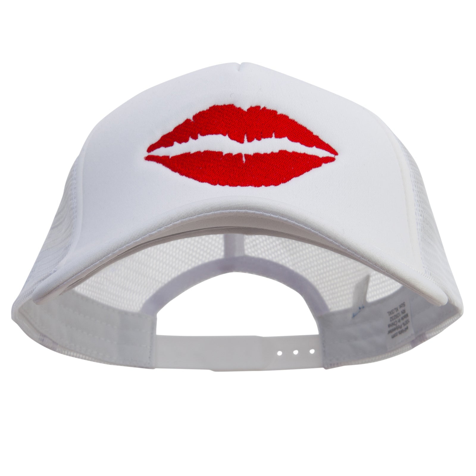 Lip Kiss Embroidered Big Size Big Foam Mesh Truck Cap - White XL-3XL ...