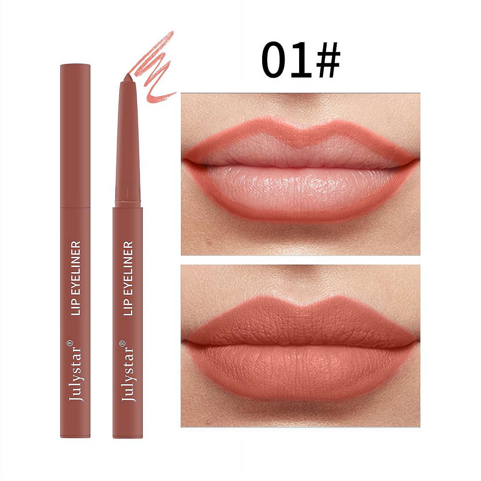 Lip Liner, Longwear and Pigmented Lip Pencil with Jojoba Oil & Vitamin ...