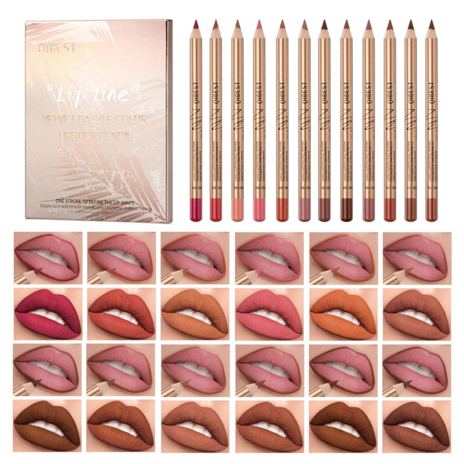 Lip Liner Pack,Lip Liner Pencil Set,Lip Liner Set-High Pigmented ...
