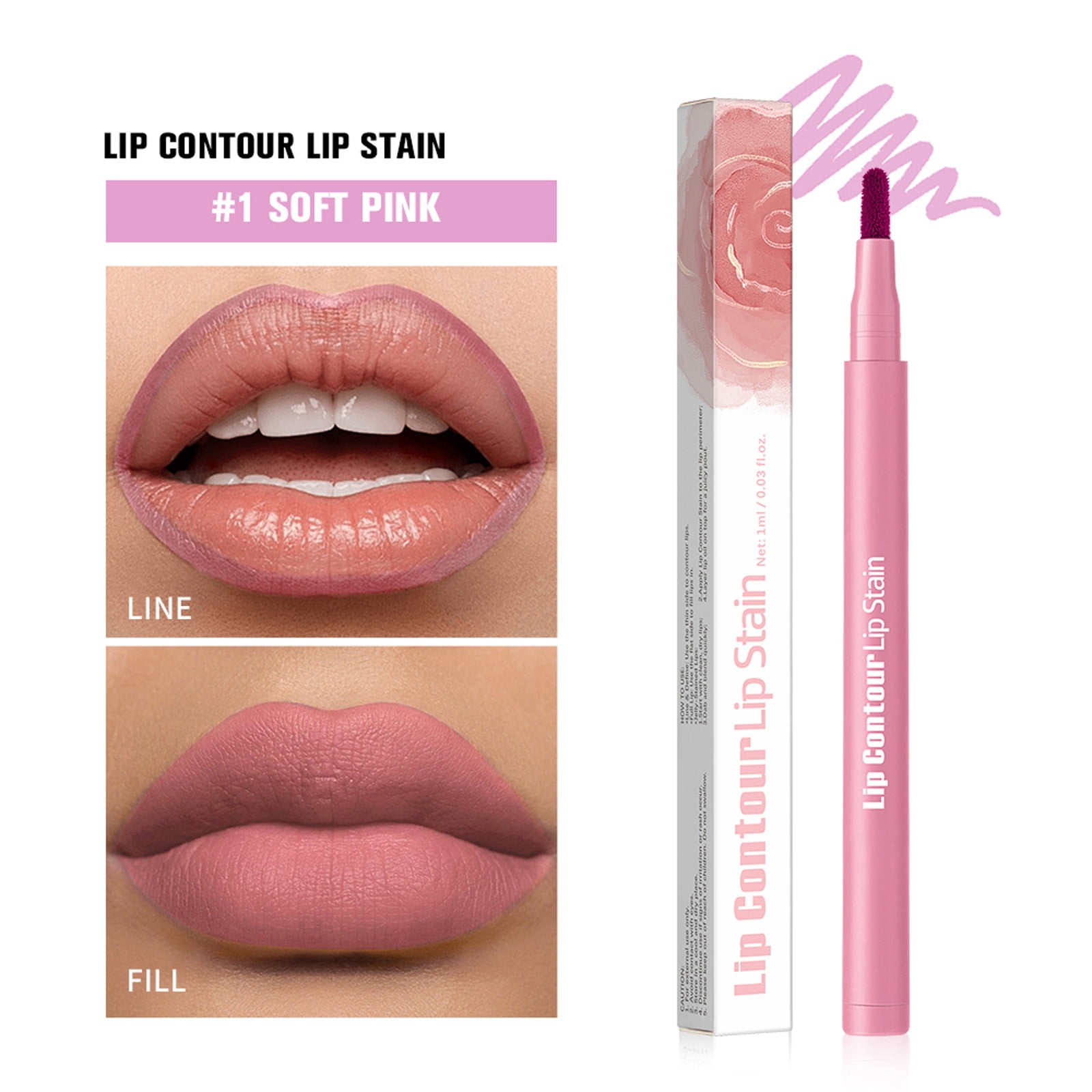 Lip Liner Pen, Long Lasting Lip Stain, Double Sided Lip Contouring and ...