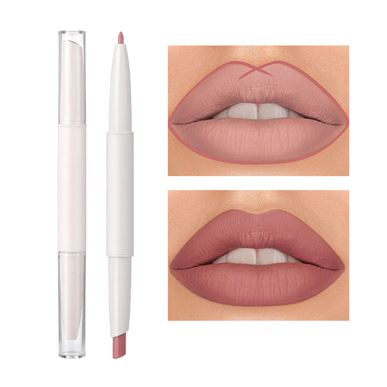 Lip Liners Double Ended Lipstick Lip Liner Makeup Velvet Lipgloss ...