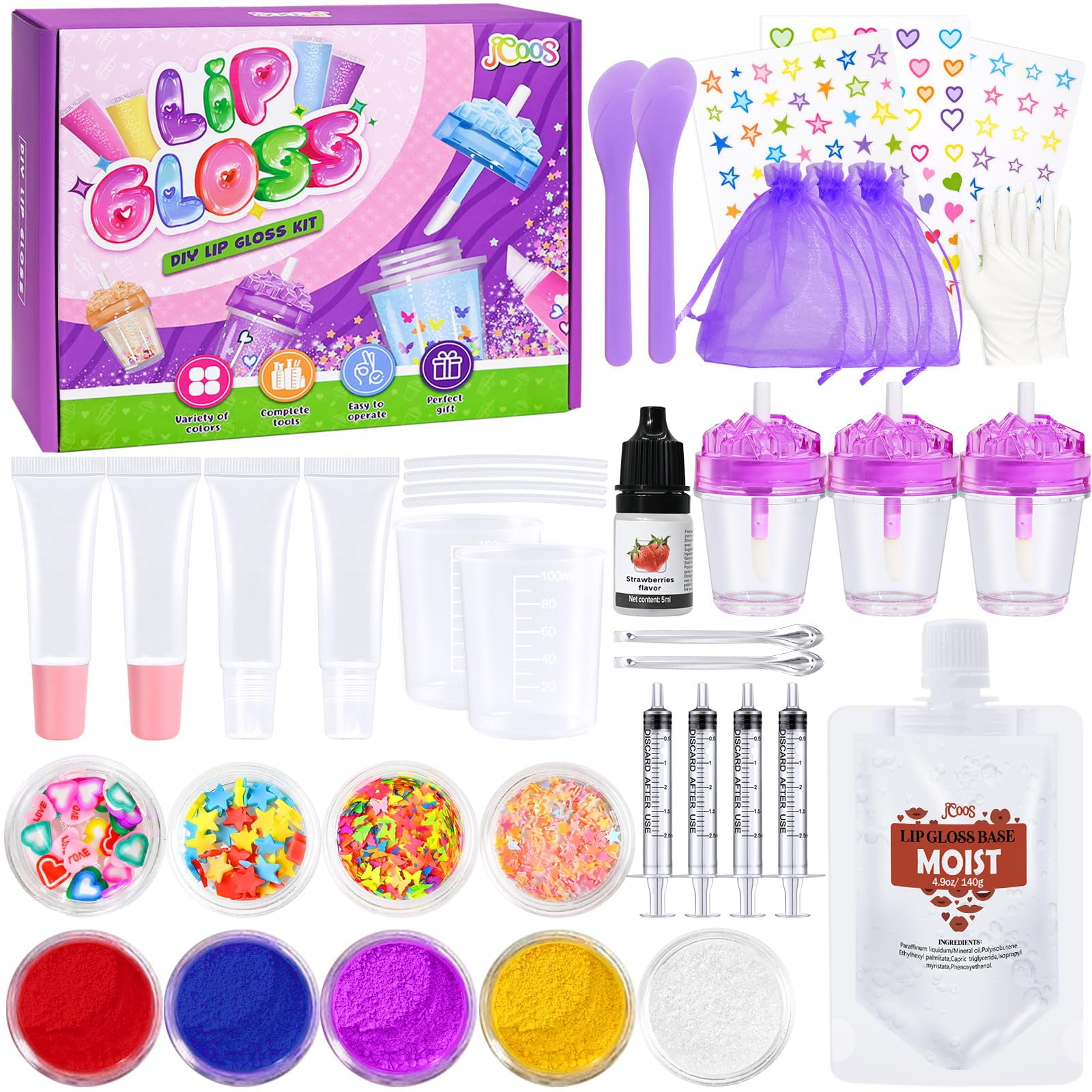 Lip Making Kit, JCOOS 41PCS Kids Lip for Girls lip Kit, Fun Diy Lip ...