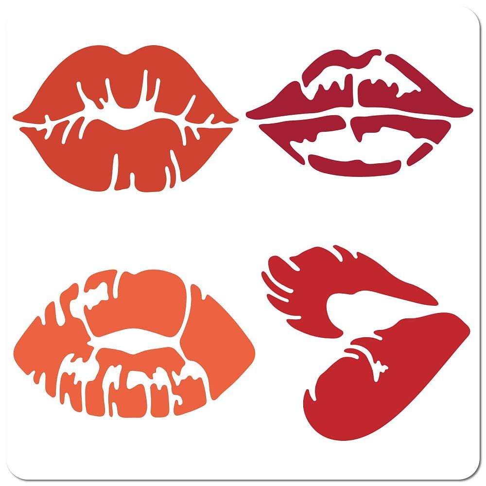 Lip Painting Stencil Plastic Kiss Lips Lipstick Mouth Makeup Reusable ...