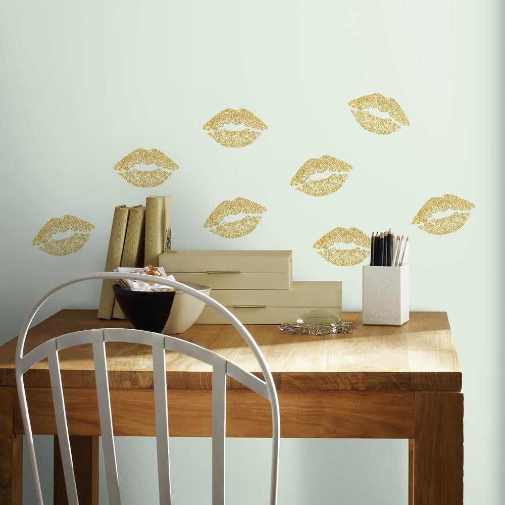 Lip Peel and Stick Wall Decals with Glitter - Walmart.com