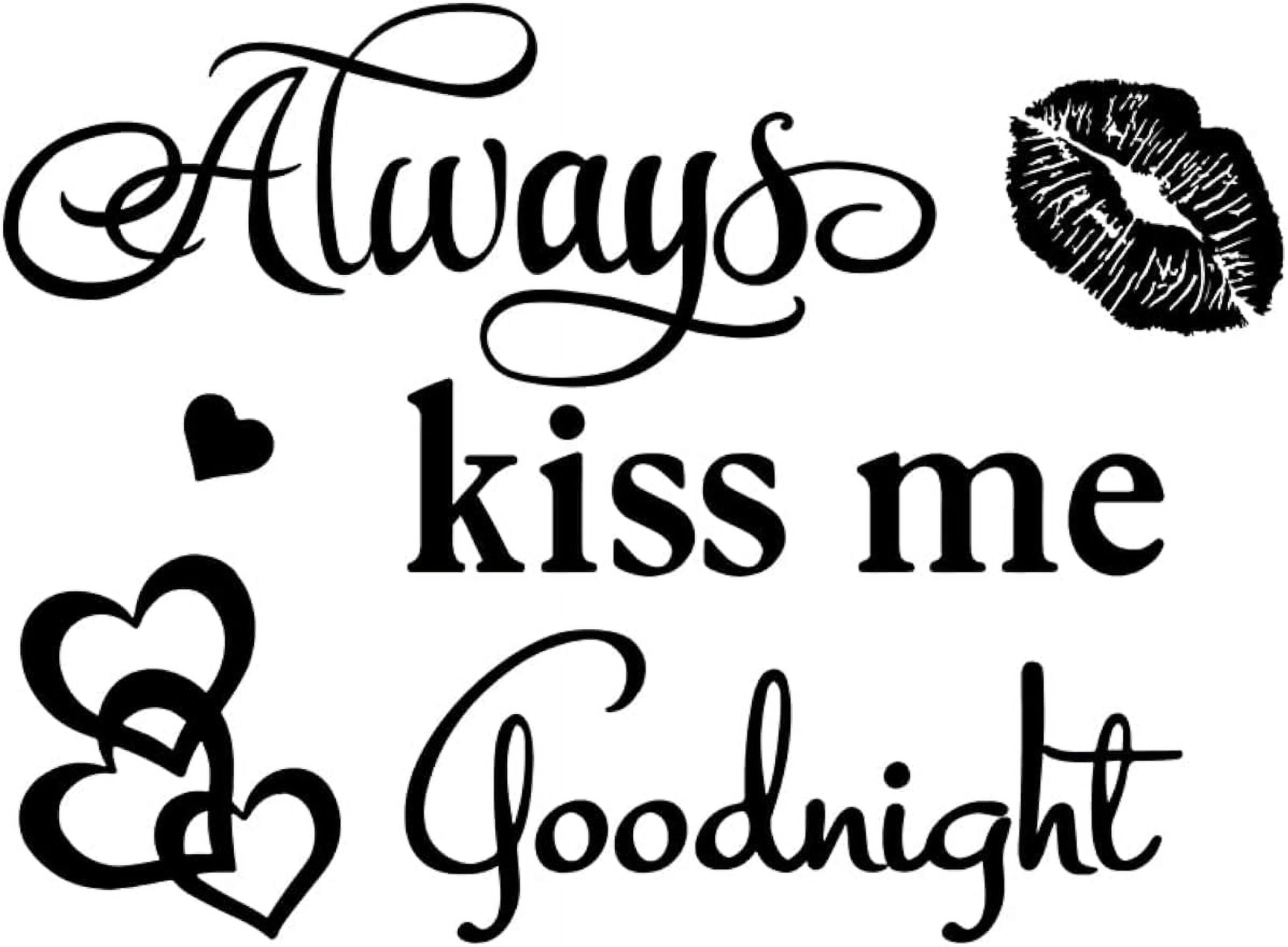 Lip Print Wall Decor with Always Kiss Me Goodnight Wall Sticker Wall ...