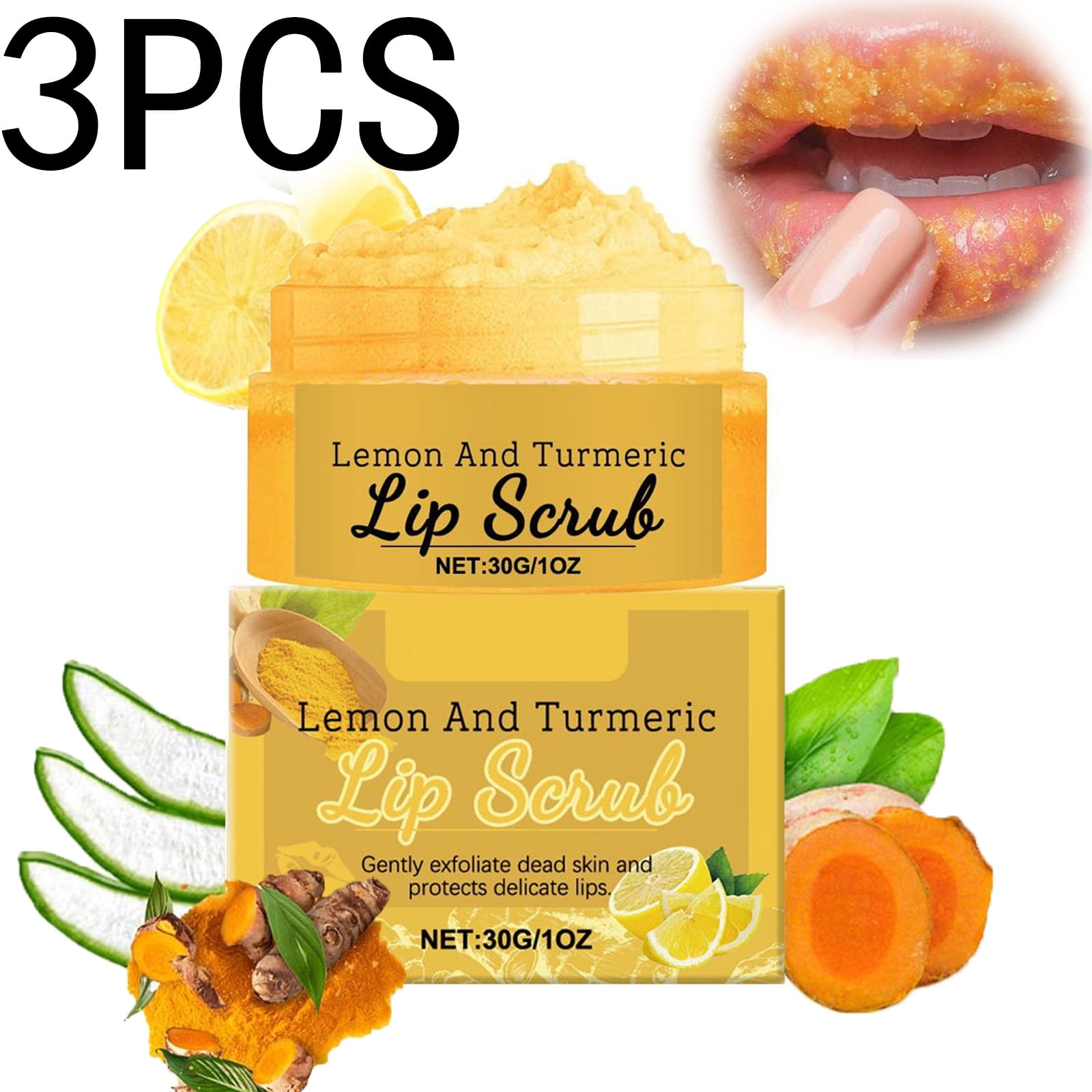 Lip Scrub,Turmeric Lip Scrub,Lip Scrubber Exfoliator,Lip Exfoliator ...