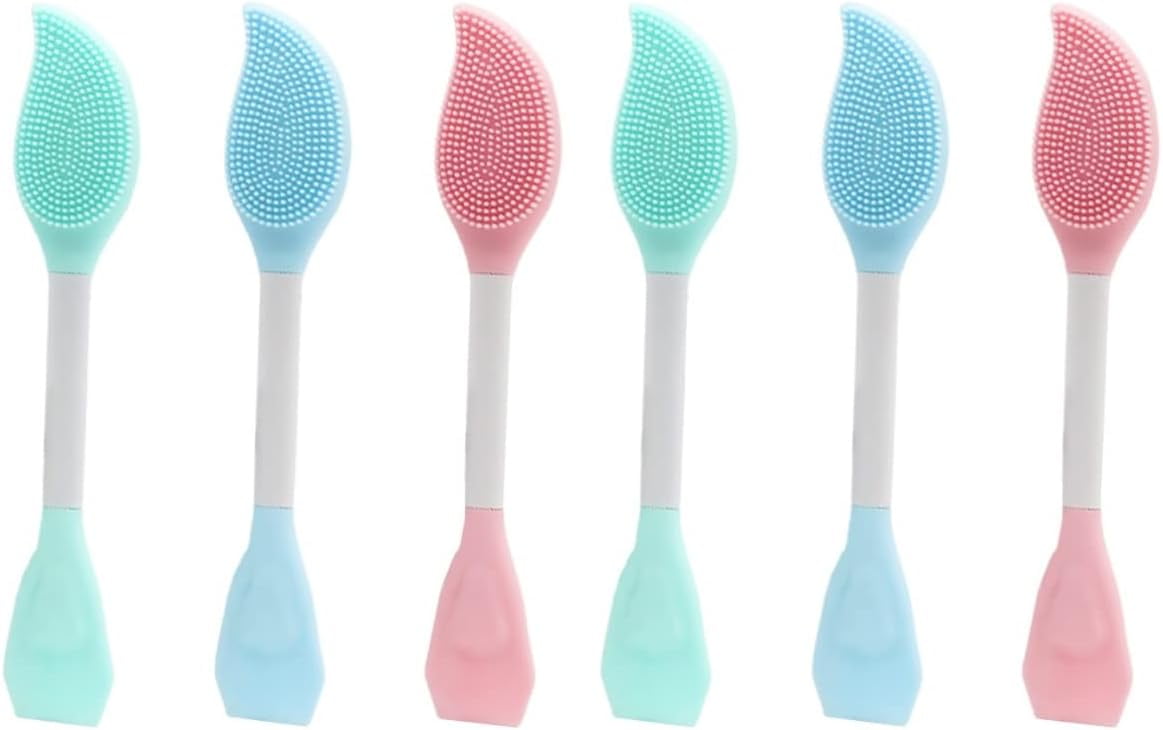 Lip Scrubber Tool Pore Cleaner Tool 6 pcs Double-Ended Face Mask Brush ...