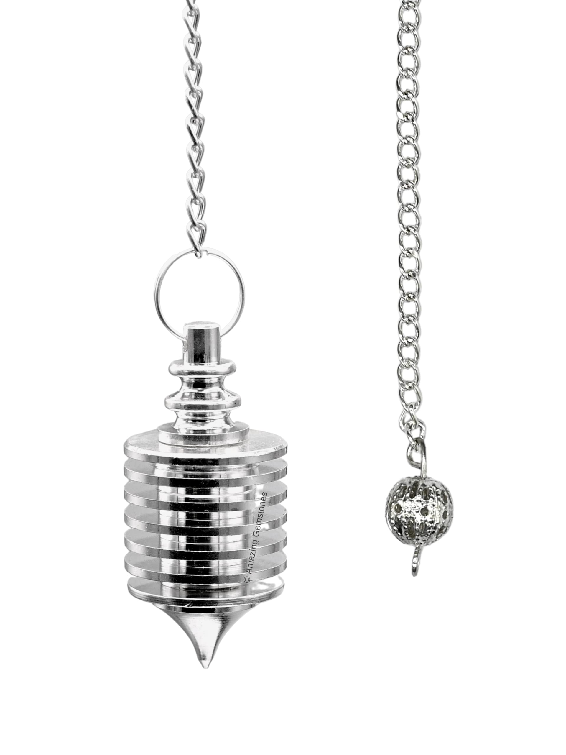 Healing Metal Pendulums for Divination, Silver Hard Coil Vertical Steel ...