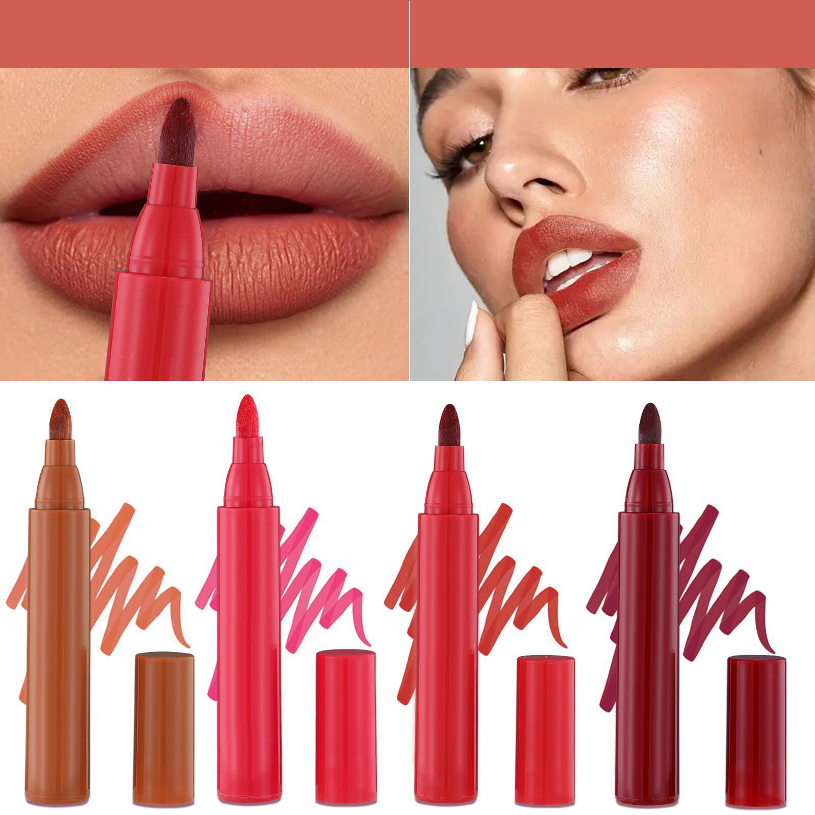 Lip Stain Pen Red Lip Stain Pen Liquid Lip Liner Moisturizing And Formula Long Lasting Natural ...