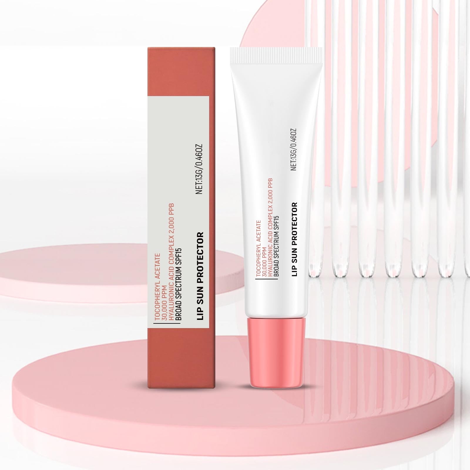 Lip Sun Protector Rosy,Korean Tinted Glow SPF 15 Sun&screen Lip Balm ...