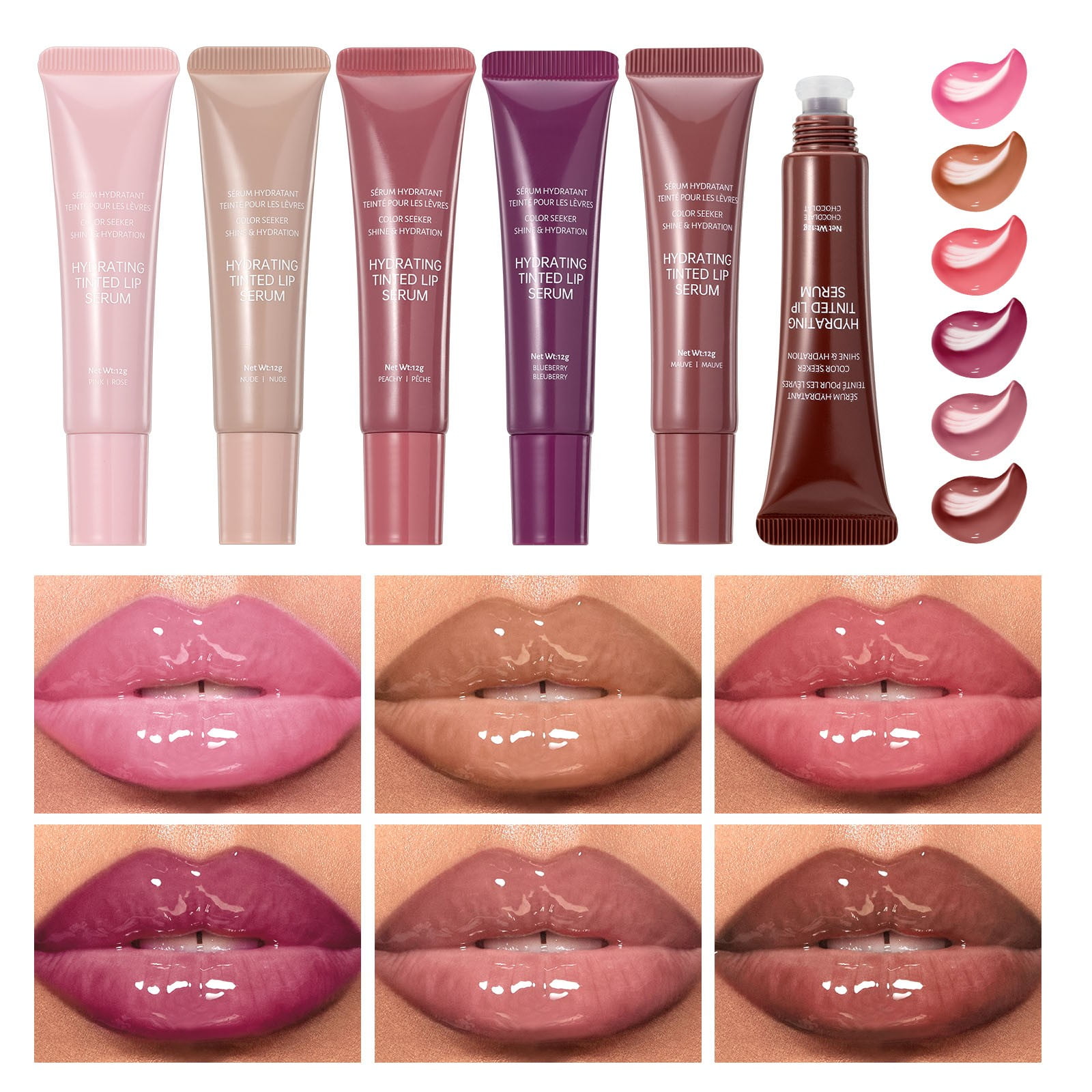 Lip Tinted Glowy Balm,Long-Lasting Moisturizing Non-Sticky High Shine ...