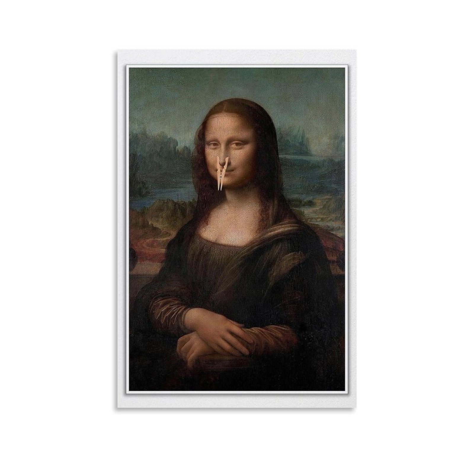 Lip Wars Classic Mona Lisa Painting Bathroom Art Funny Bathroom (7 ...