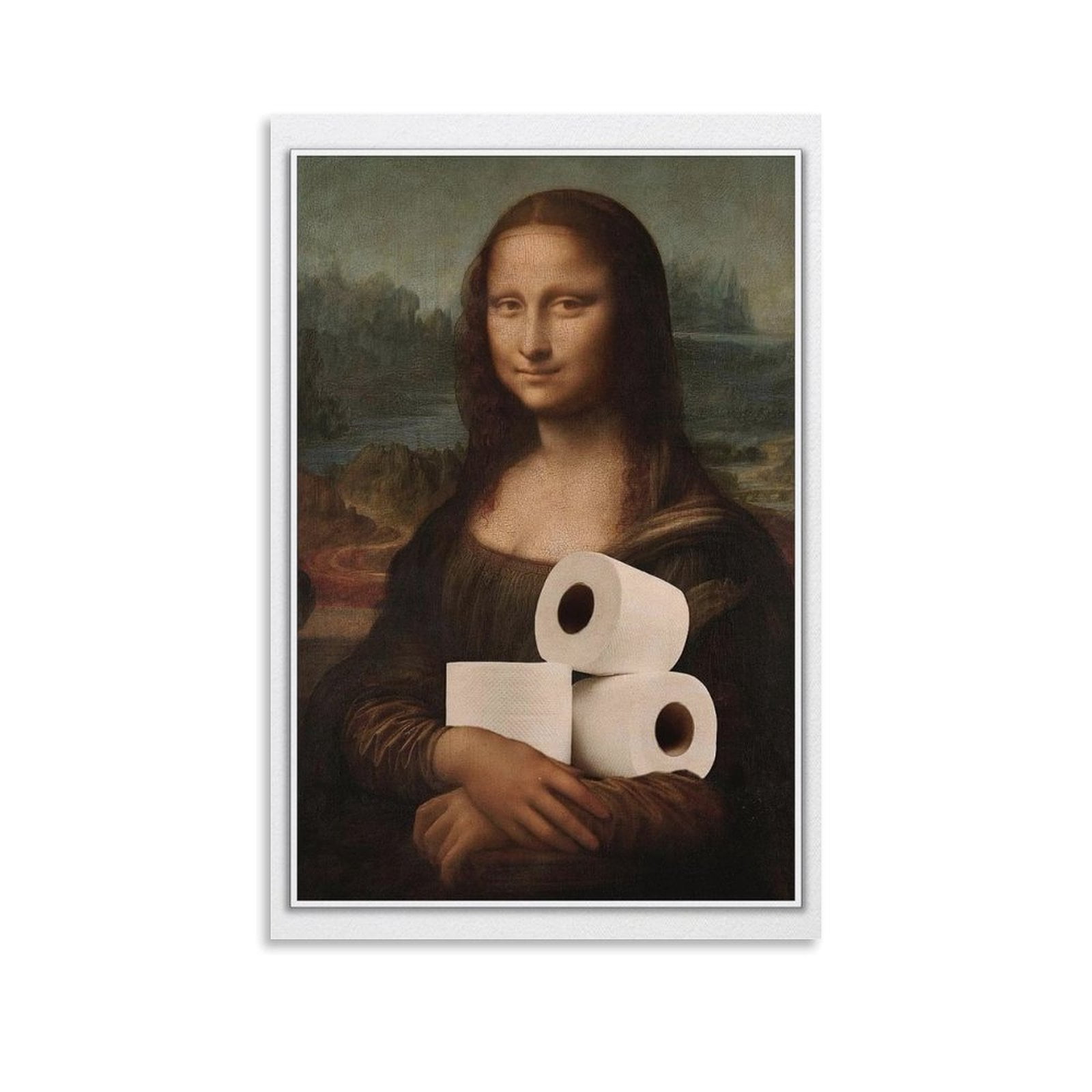 Lip Wars Classic Mona Lisa Painting Bathroom Art Funny Bathroom (8 ...