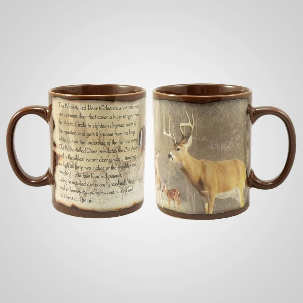 Lipco Ceramic Whitetail Deer Full-Wrap Coffee Mug, 5-inch Length ...
