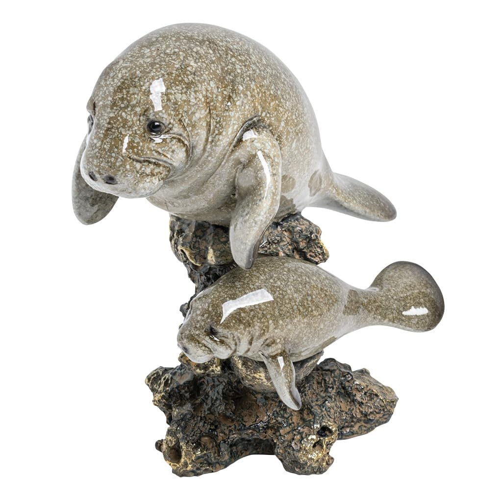 Lipco Manatee and Calf Figurine, Polyresin, 6.5-inches Height, Home ...
