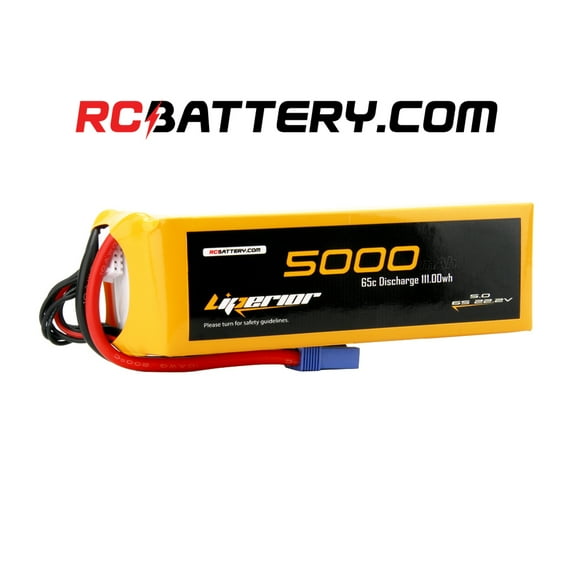Liperior 5000mAh 6S 65C 22.2V Lipo Battery With EC5 Plug for RC Plane ...