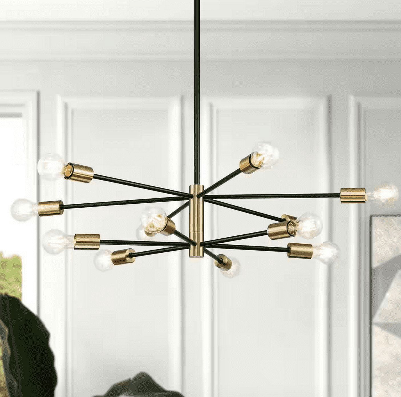 Lipinski 12-Light Black Gold Sputnik Double Layer Chandelier - Walmart.com
