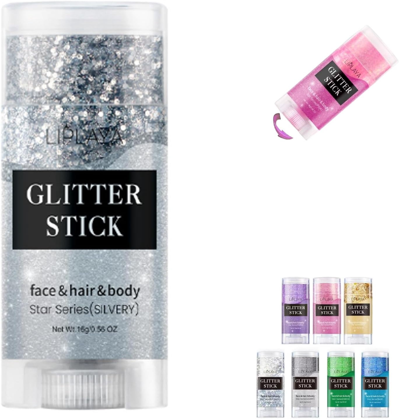 Liplaya Glitter Stick, Liplaya Glitter Stick Red White Blue, Face and ...