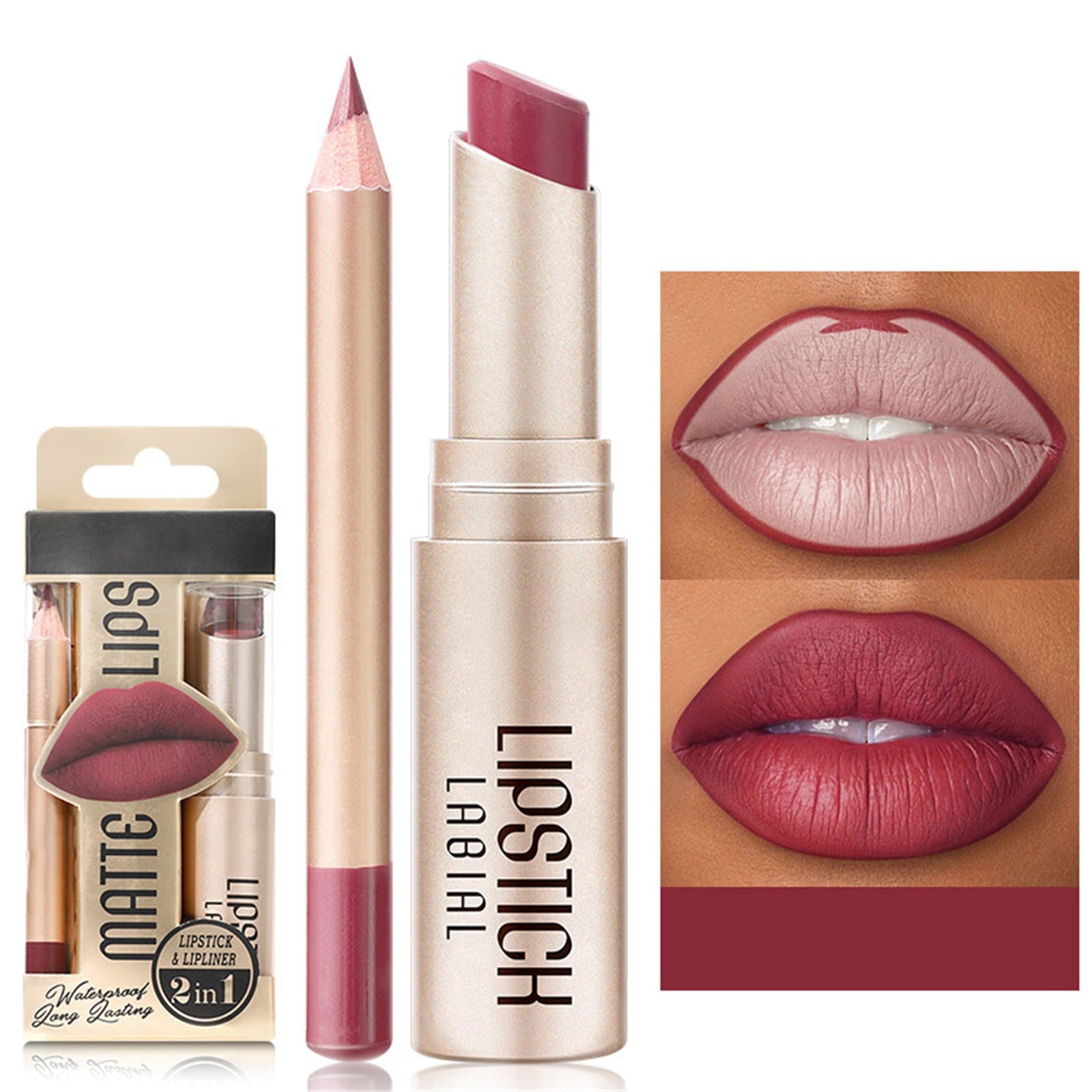 Lipliner With Non Stick Cup Durable Lipstick Lipstick Set 12 Colors ...