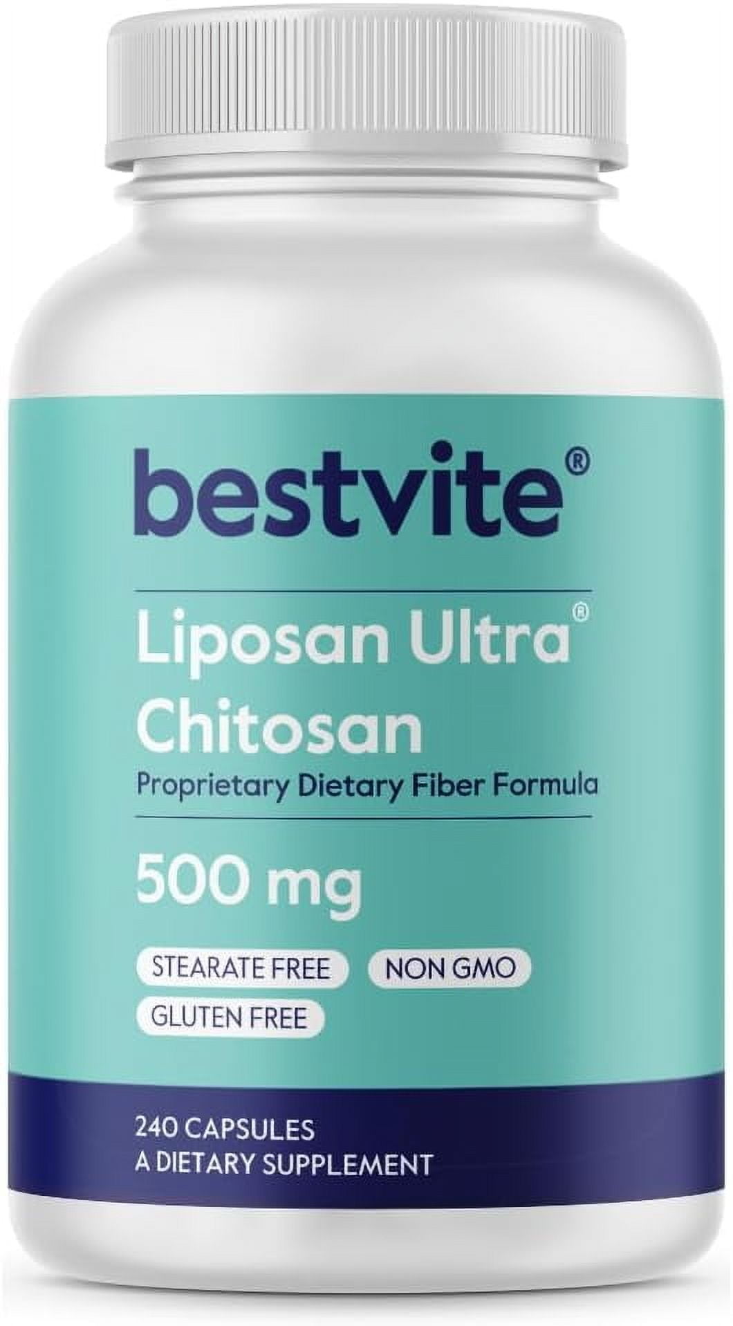 Bestvite Liposan Ultra Chitosan 500mg, Patented Dietary Fiber ...