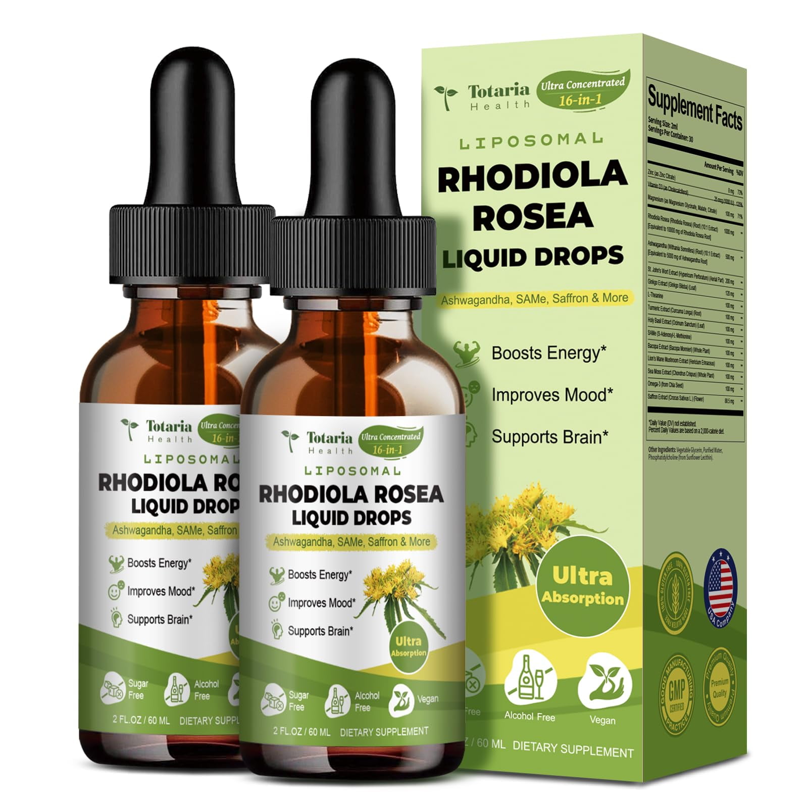 Liposomal Rhodiola Rosea Tincture, Ultra Strength Rhodiola Supplement ...
