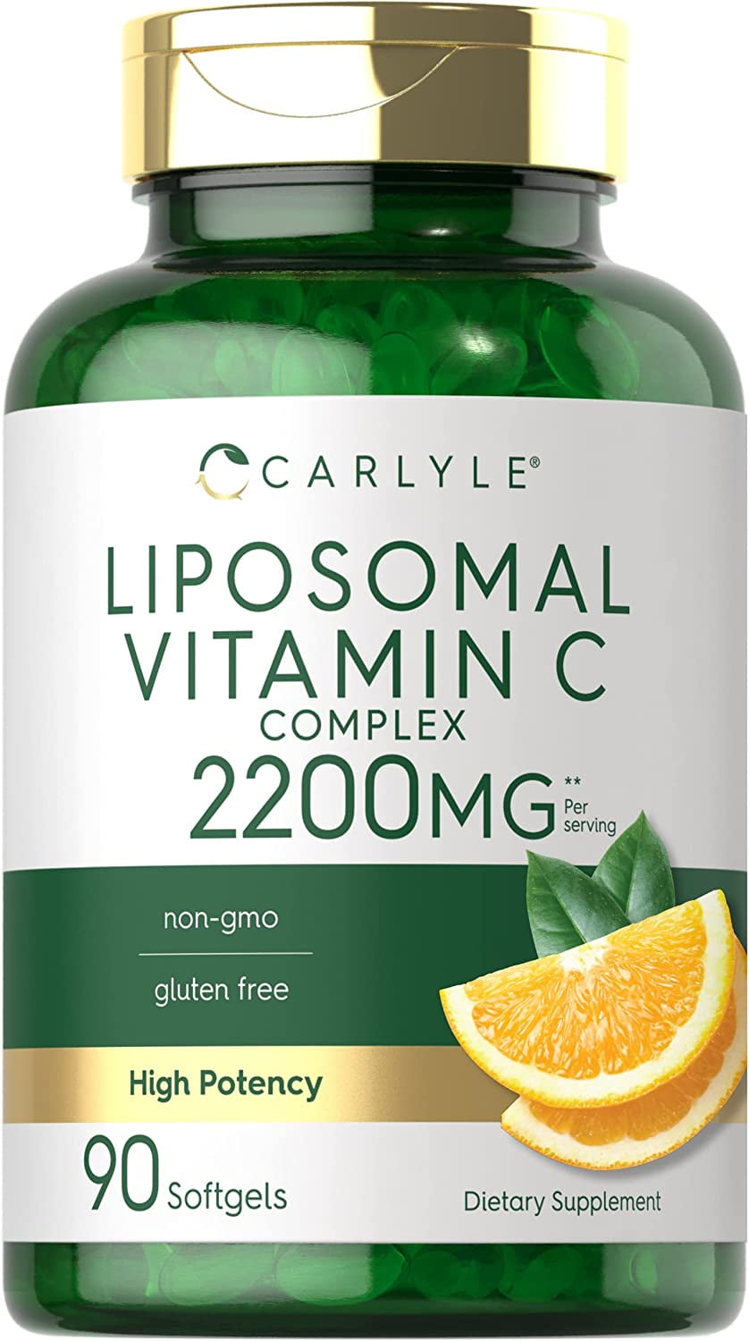 Carlyle Liposomal Vitamin C Softgels, 2200mg, High Potency, Ascorbic ...