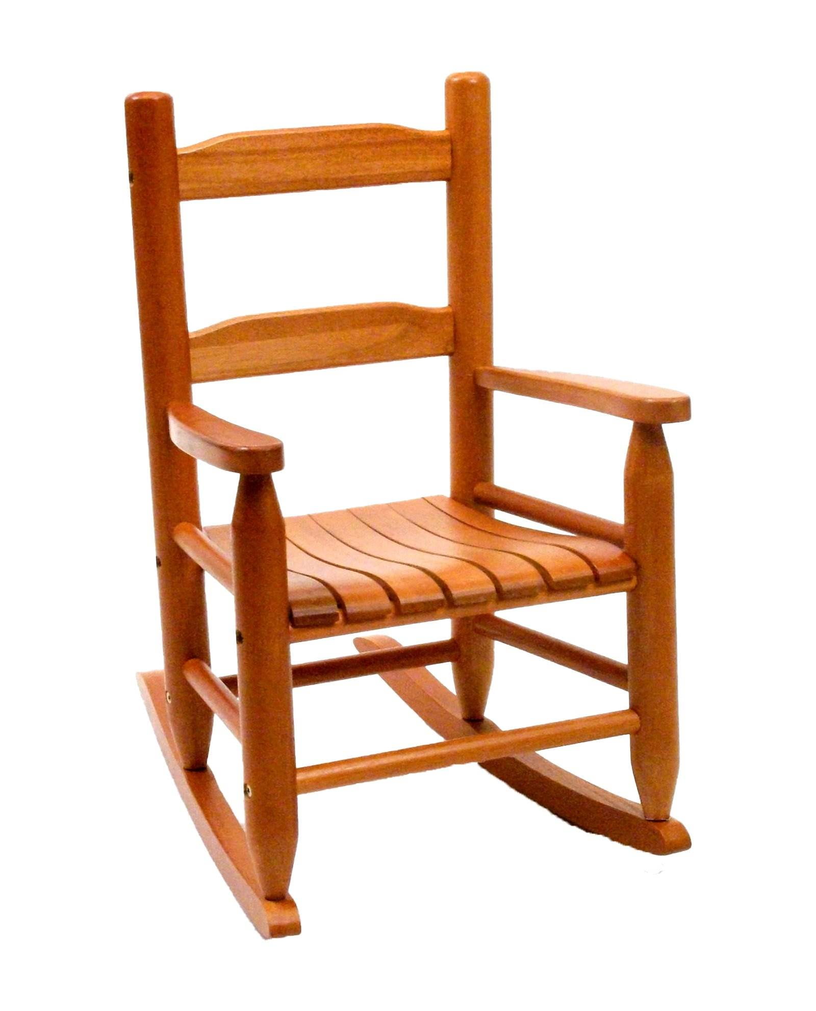 Lipper Child's Eco Friendly Rubberwood Wooden Rocking Seat Chair, Pecan ...