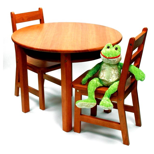Lipper Child's Round Table with Shelf & 2 Chair Set, Multiple Colors ...