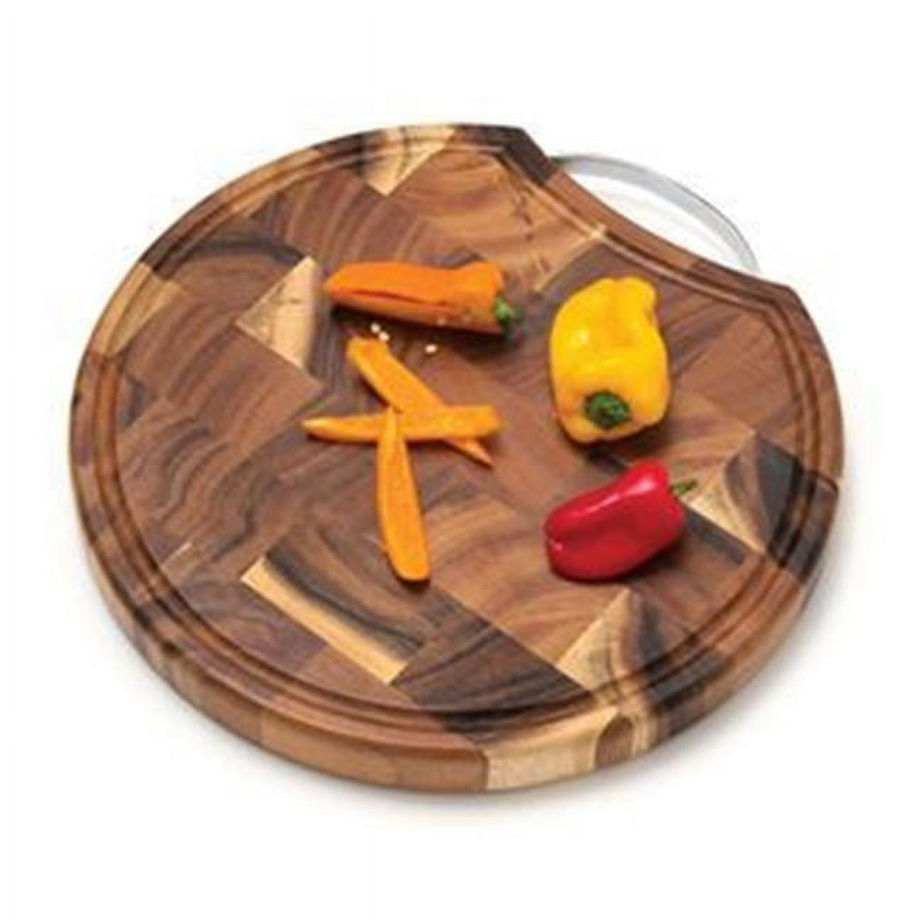 Lipper Chopping Block Acacia End Grain With Metal Handle - Brown ...