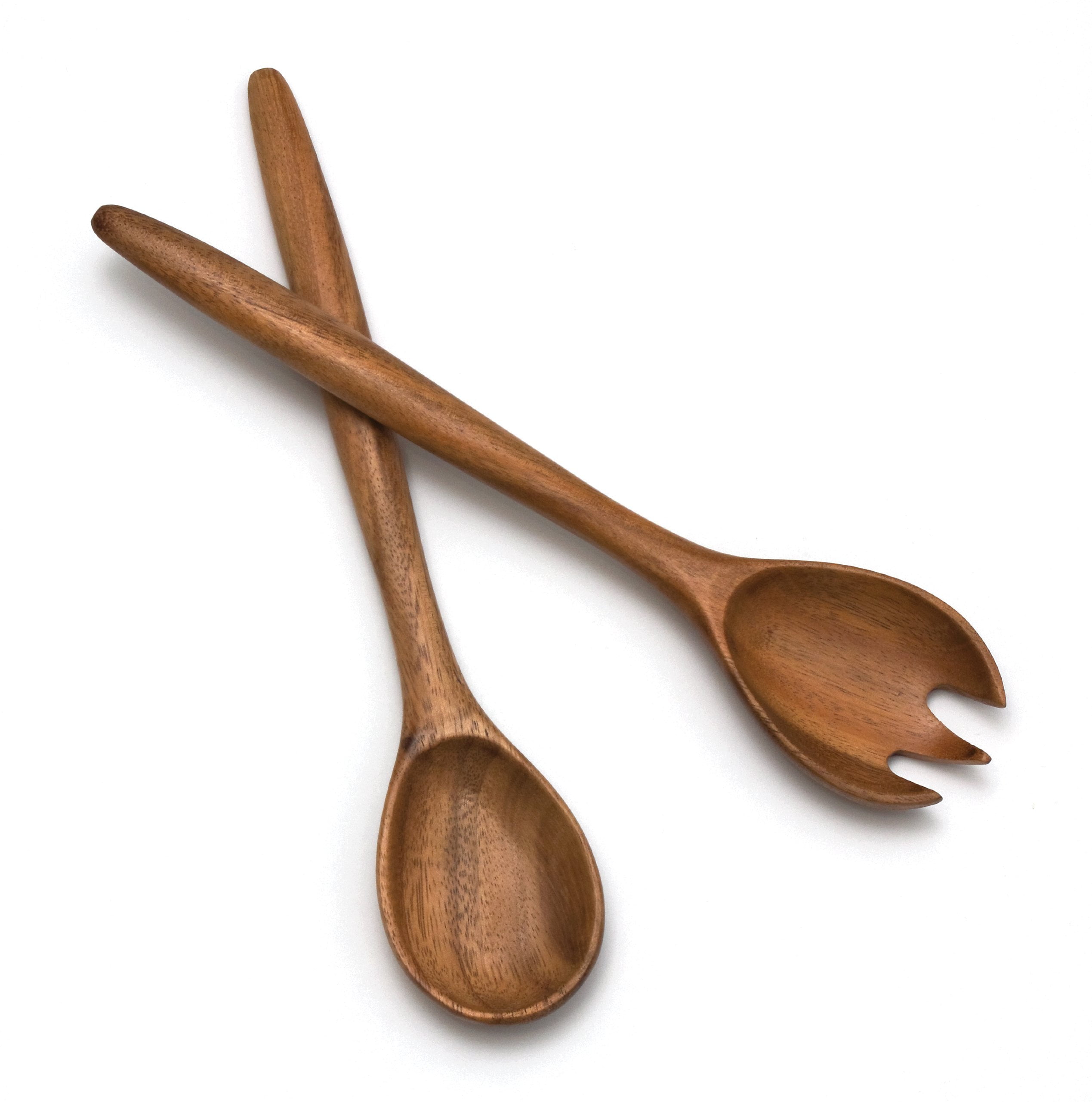 Lipper International, Salad Servers, 12" Oblong Set, Acacia Wood ...