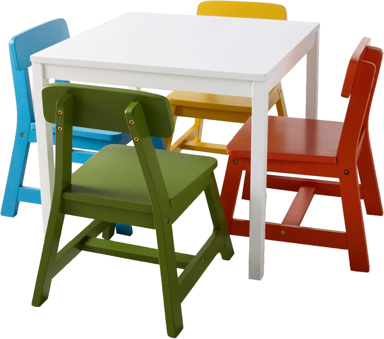 Lipper International 585MC Childs Square Table and 4 Chair Set, Multi ...